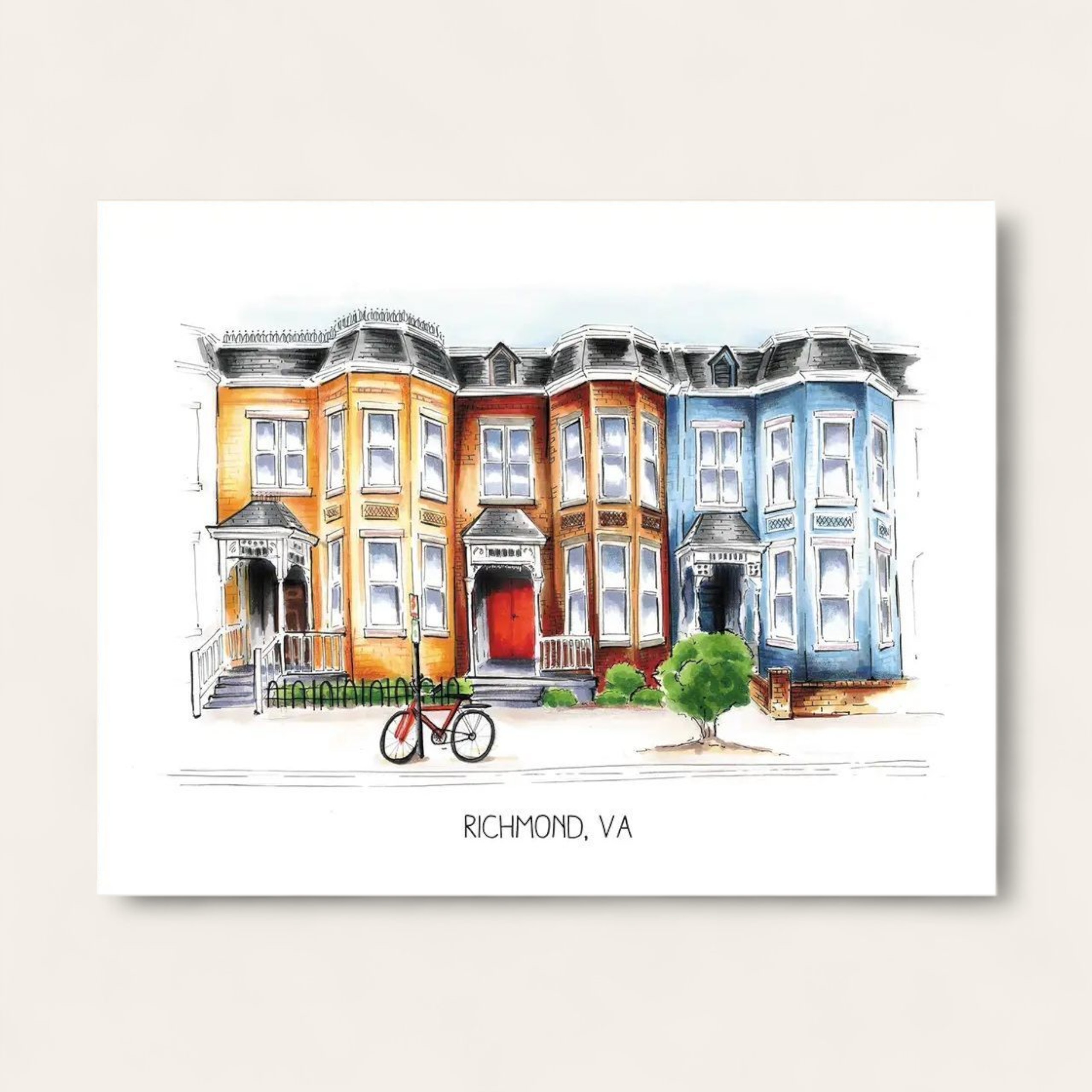 Richmond Row House Greeting Card – All Bagged Up RVA